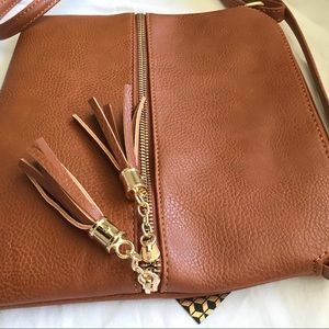 Nordstrom | Bags | Bnwt Tan Pleather Leather Crossbody Purse | Poshmark